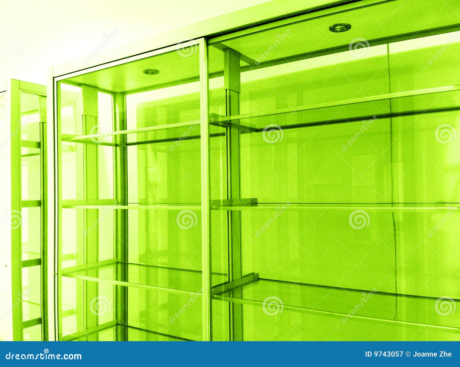Empty Glass Display Shelves Stock Image - Image of glass, empty: 9743057
