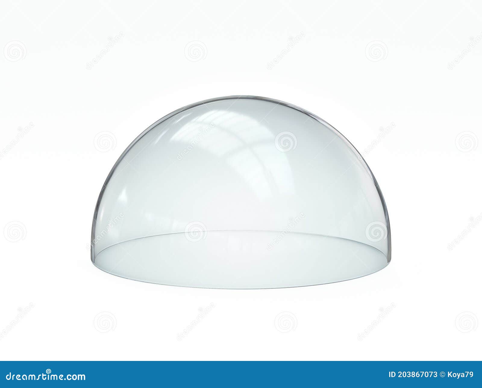 Empty Glass Dome, Transparent Hemisphere Cover 3d Rendering Stock ...