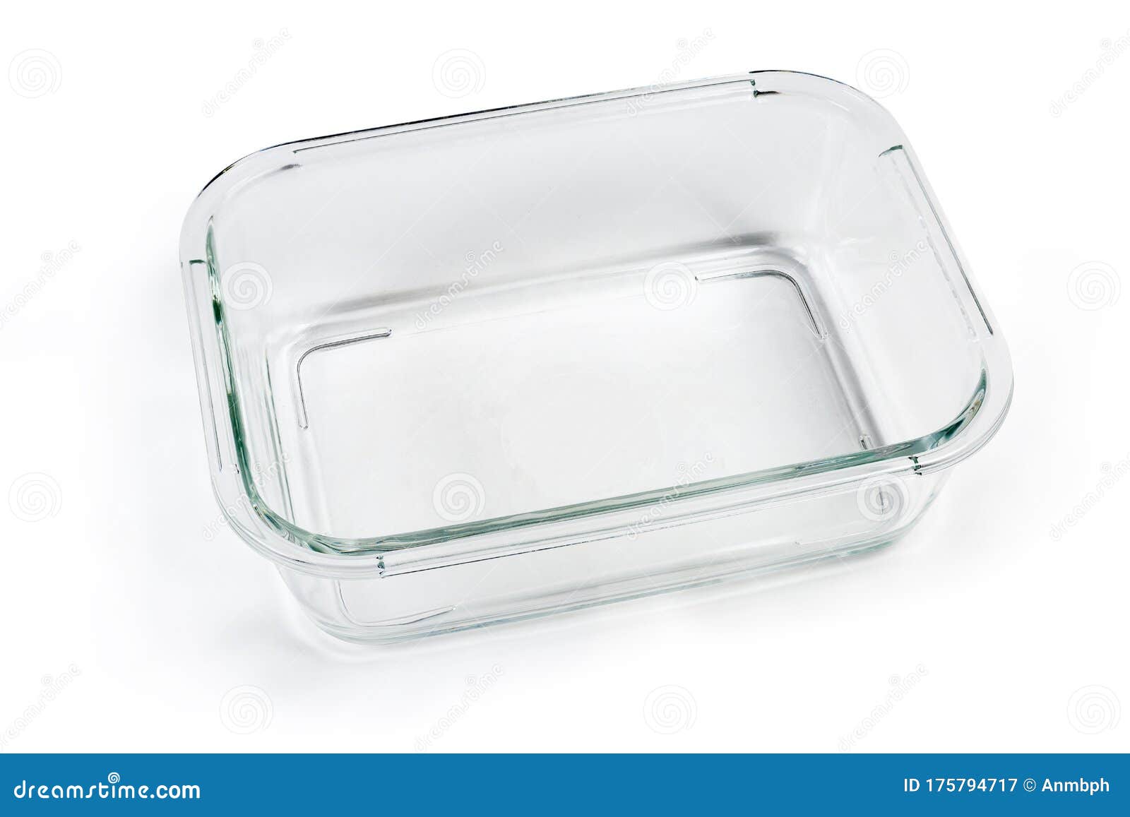 Empty Glass Food Storage Container without Lid on White Background ...