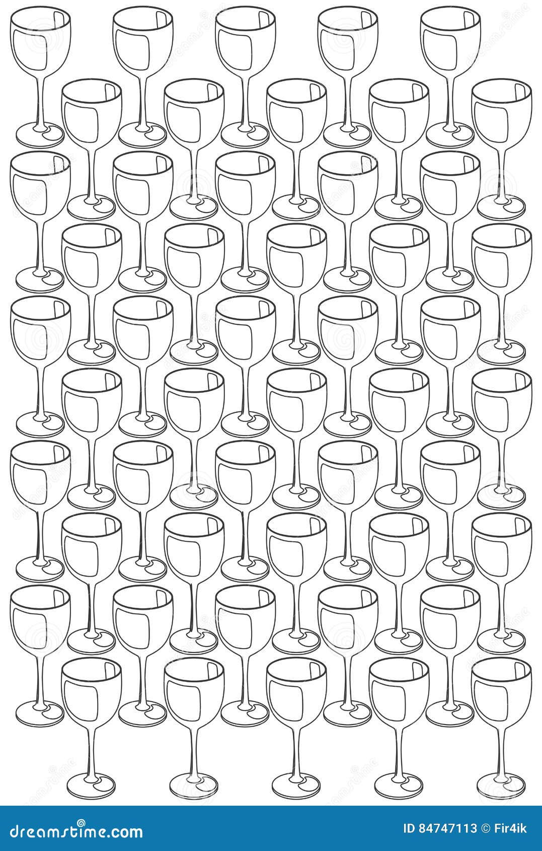 Empty Glass Isolated on White Pattern Stock Vector - Illustration of ...