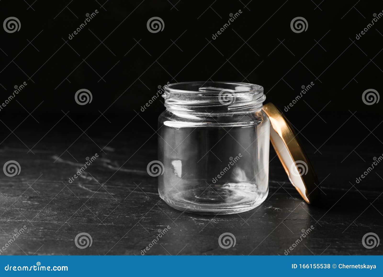 Empty Glass Jar on Stone Table Stock Photo - Image of background, clean ...