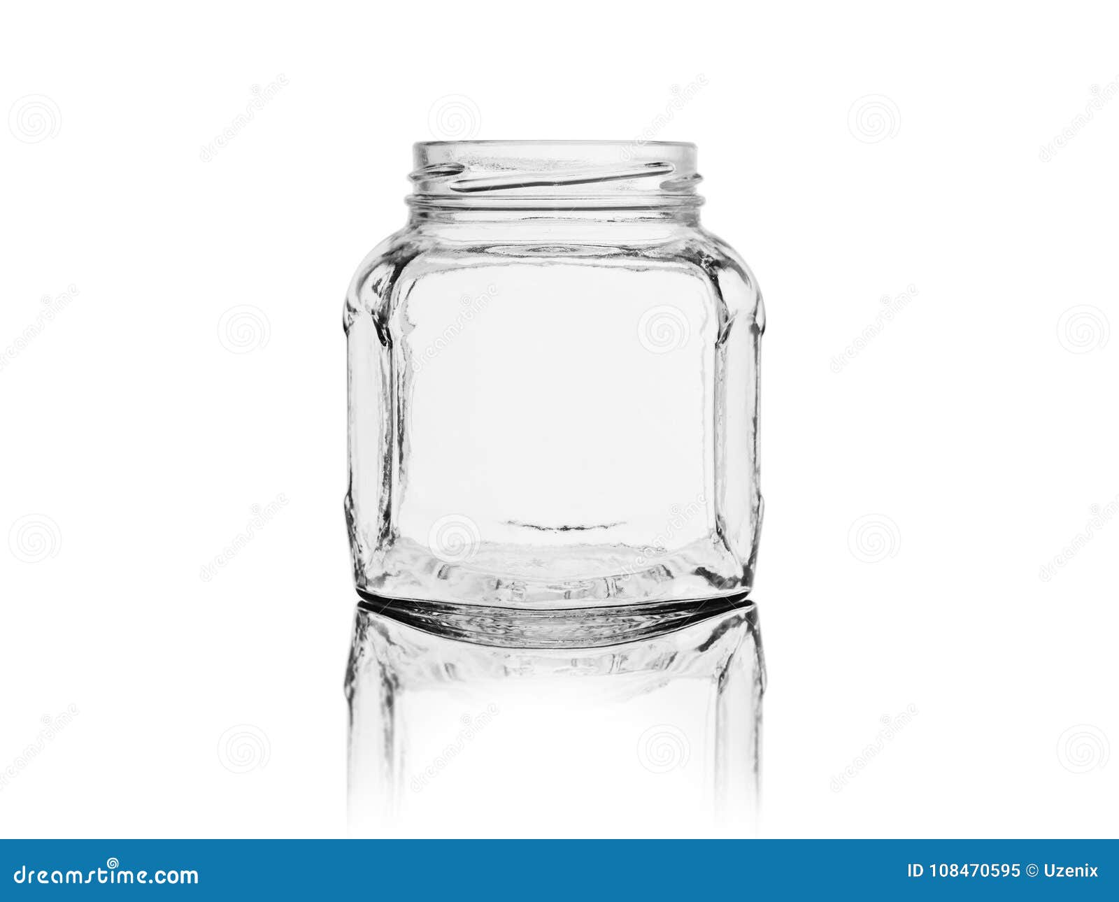 Empty Glass Jar for Canned Food and Jam Isolated on White Background ...