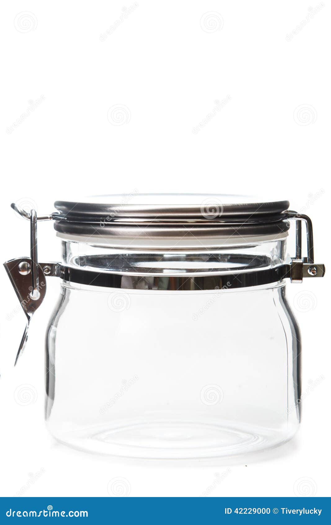 Empty glass jar stock photo. Image of silver, design - 42229000