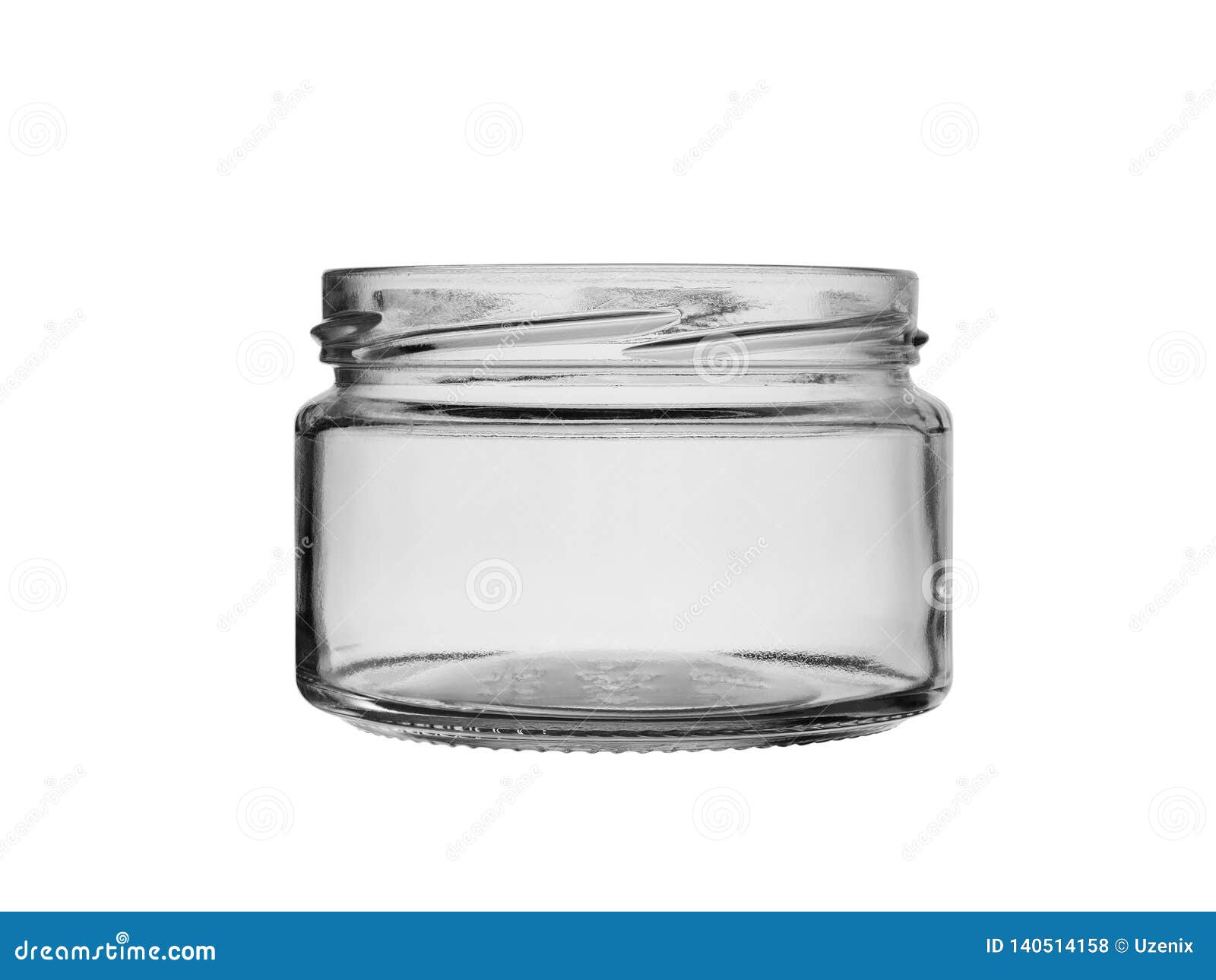 Empty Glass Jar without Cover on a White Background Stock Photo - Image ...