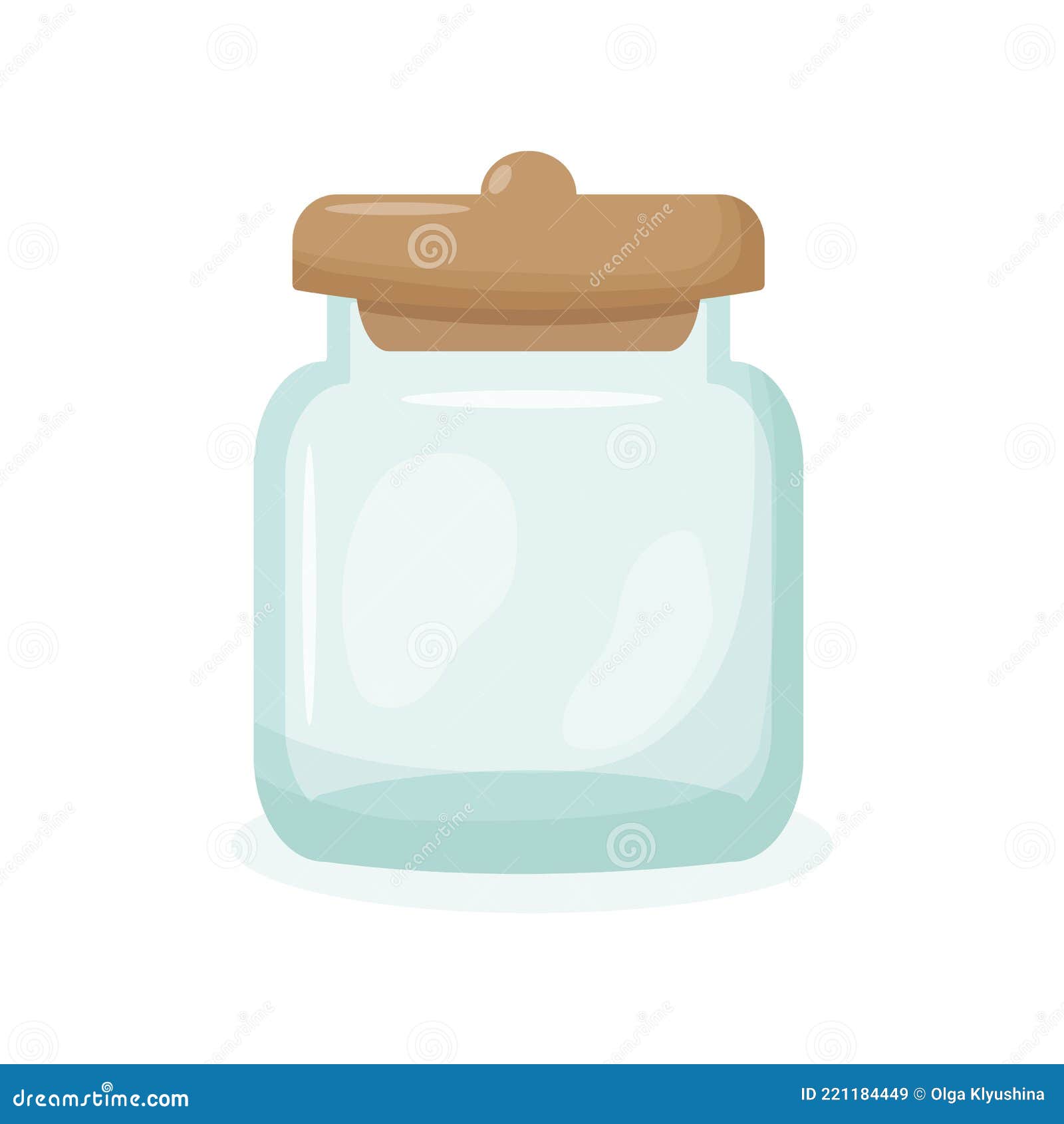 Empty Glass Jar Isolated Illustration on White Background Stock Vector ...