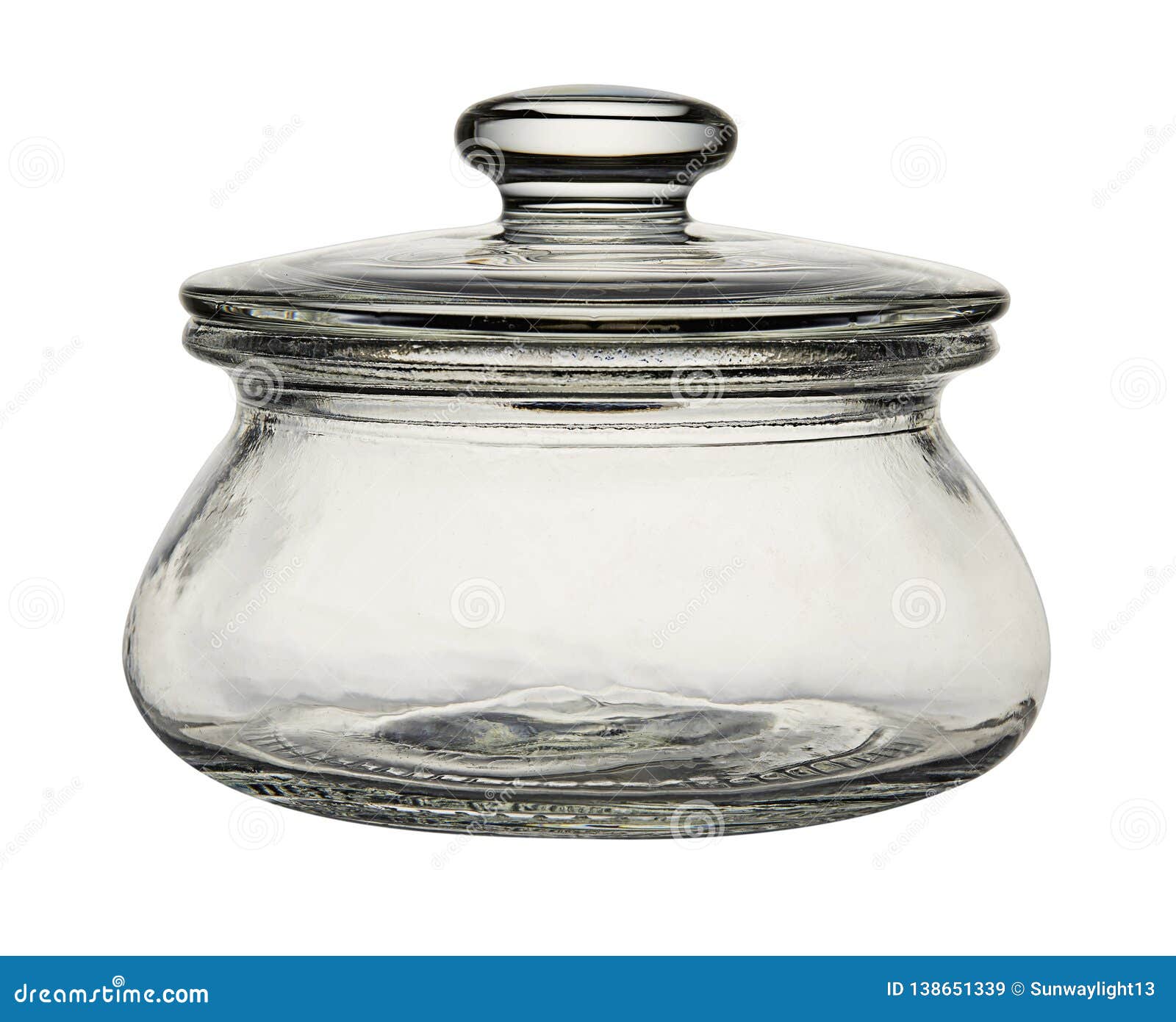 Empty Glass Jar Isolated on White Background. Stock Image - Image of ...