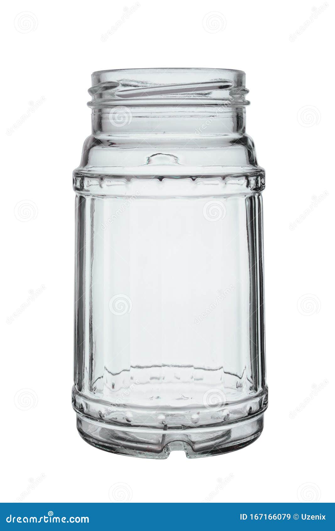 Empty Glass Jar without Lid Isolated on White Background Stock Image ...