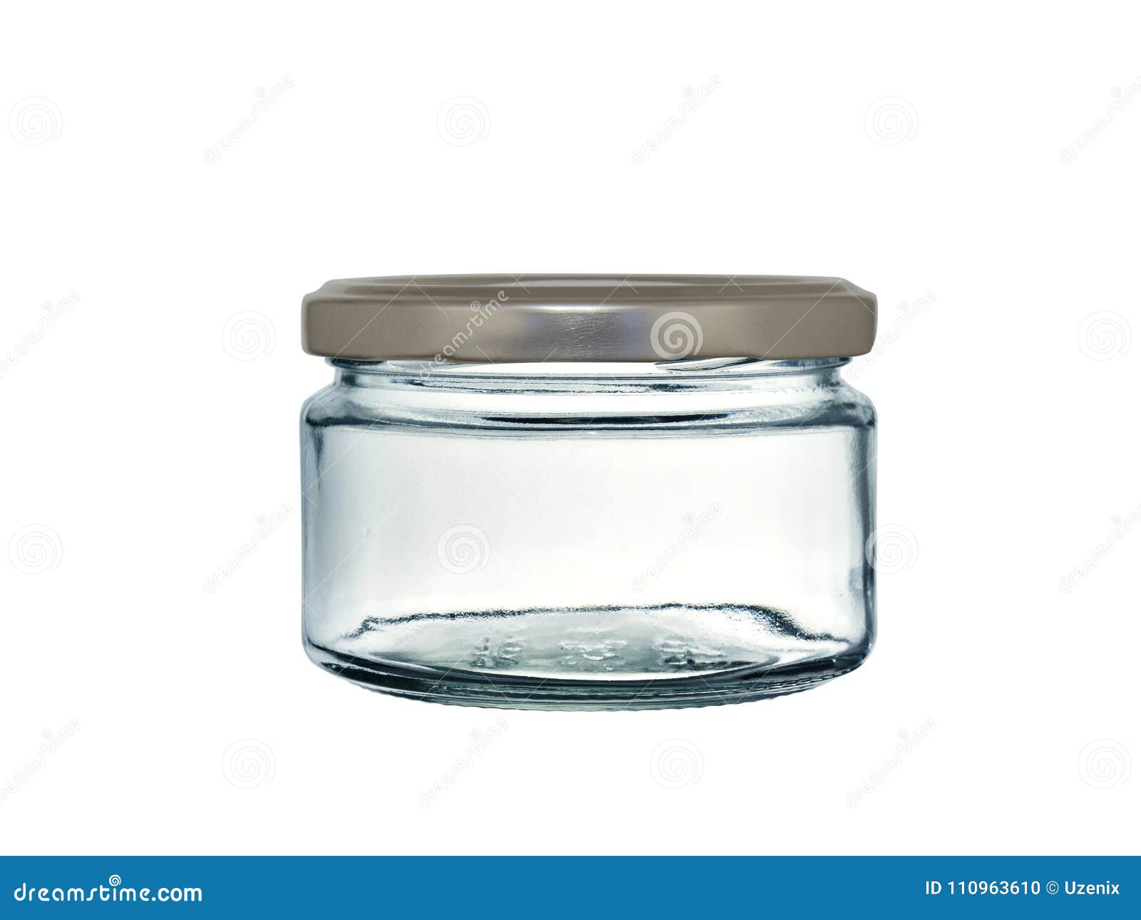 Empty Glass Jar with Metal Cap Isolated on White Background Stock Photo ...