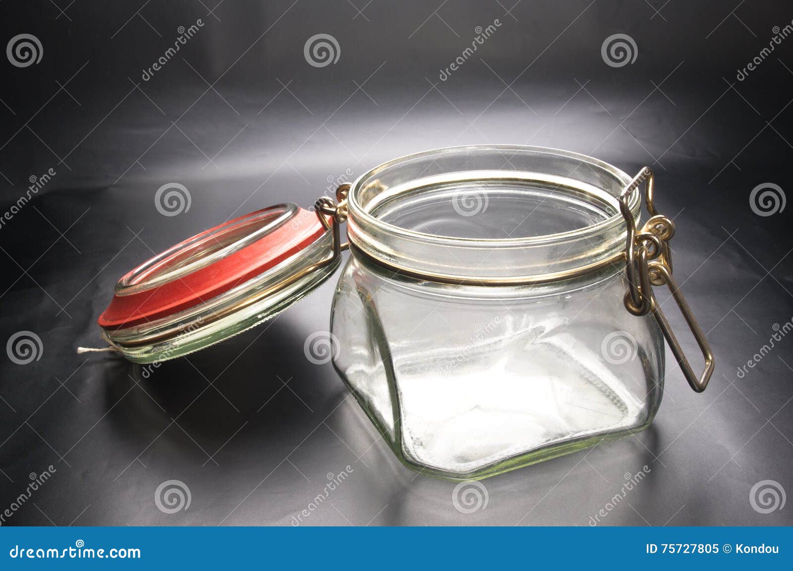 Empty Glass Jar with the Open Cap Hold Stock Image - Image of food ...