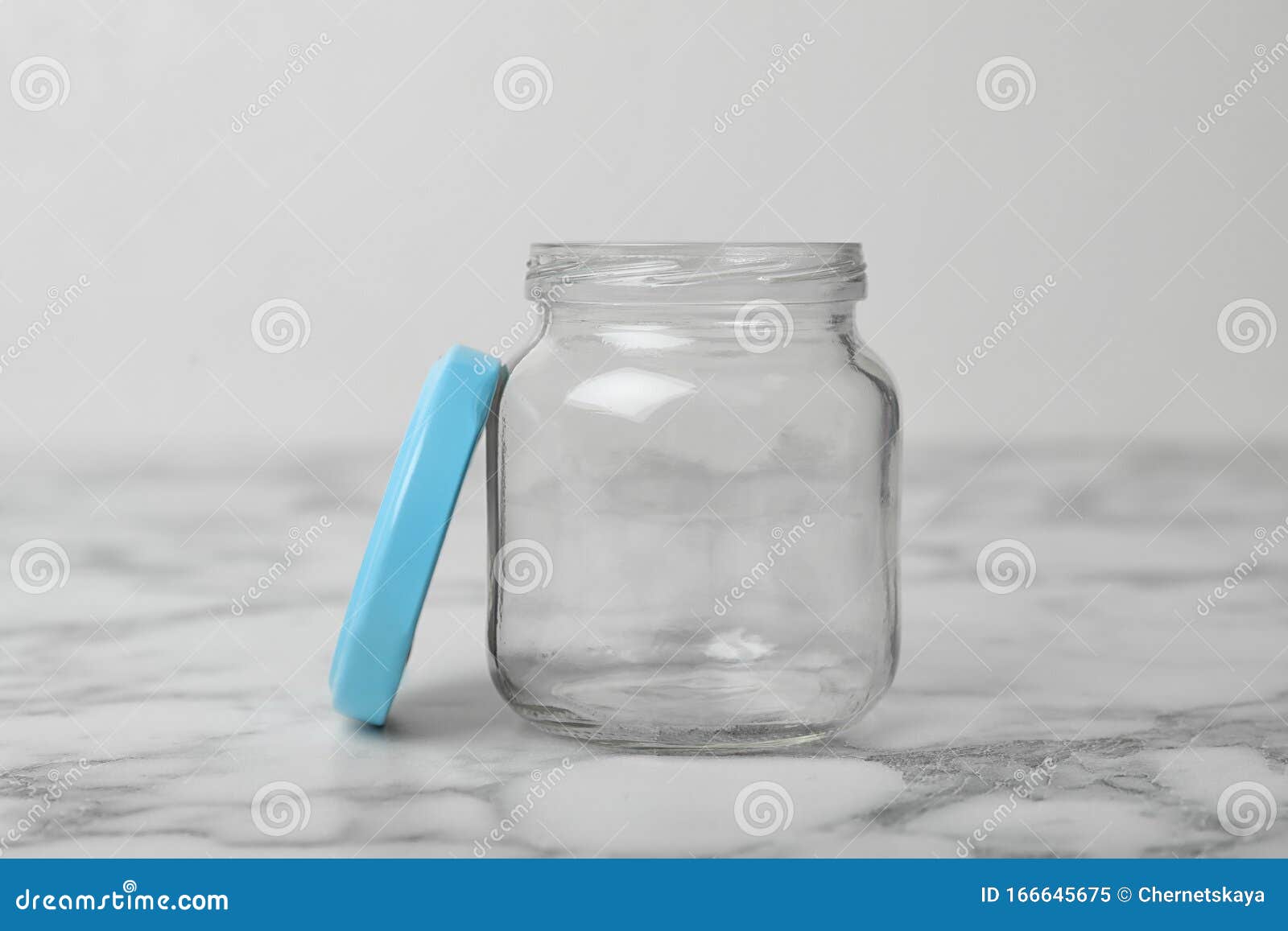 Empty Glass Jar on Marble Table Stock Image - Image of airtight ...