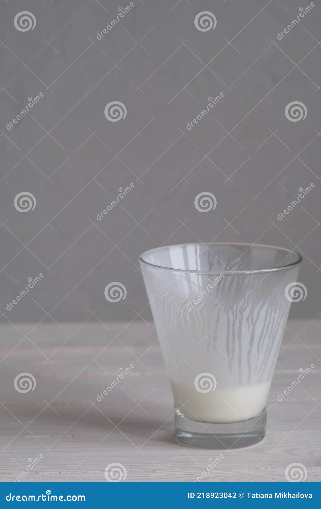An Empty Glass of Kefir on a Light Background. Stock Photo - Image of ...