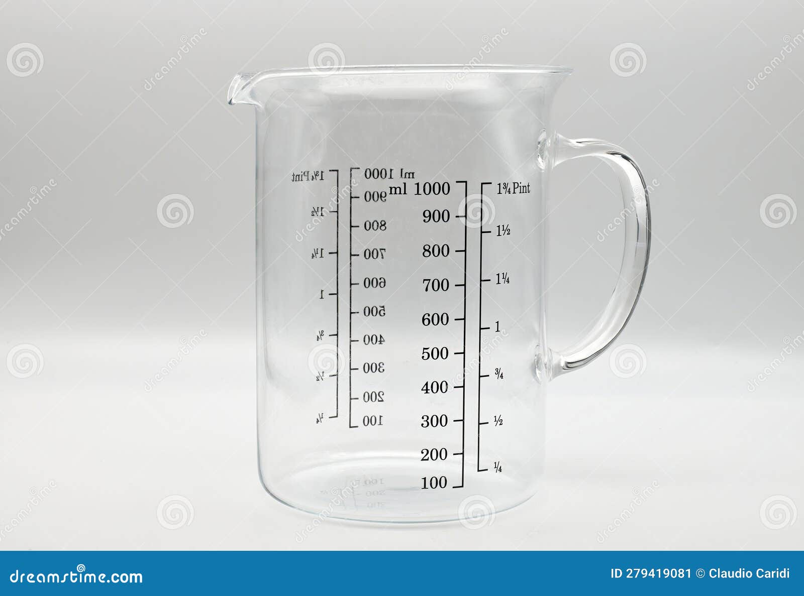 Empty Glass Measuring Cup Isolated on White Background Stock Image ...
