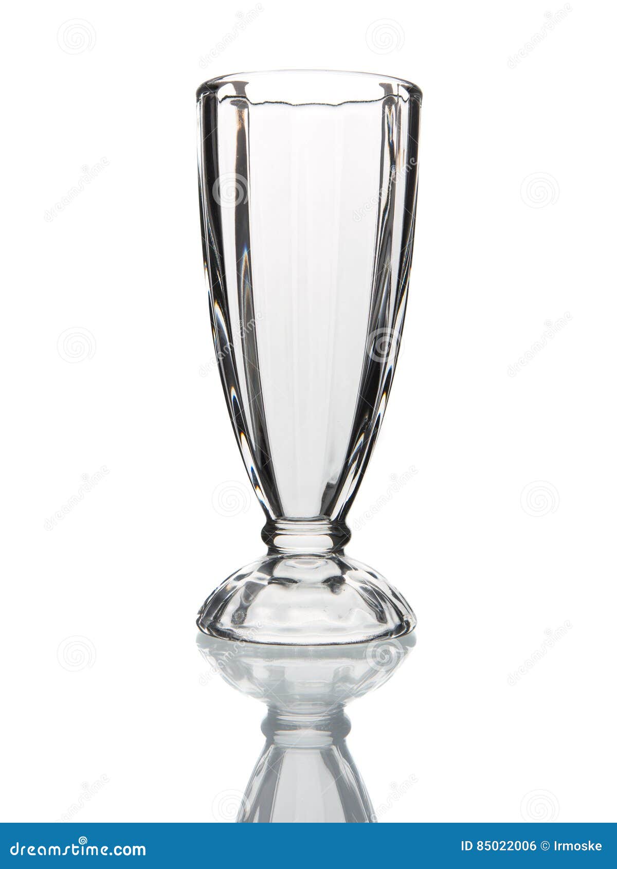 Empty Glass for a Milkshake Isolated. White Background Stock Photo ...
