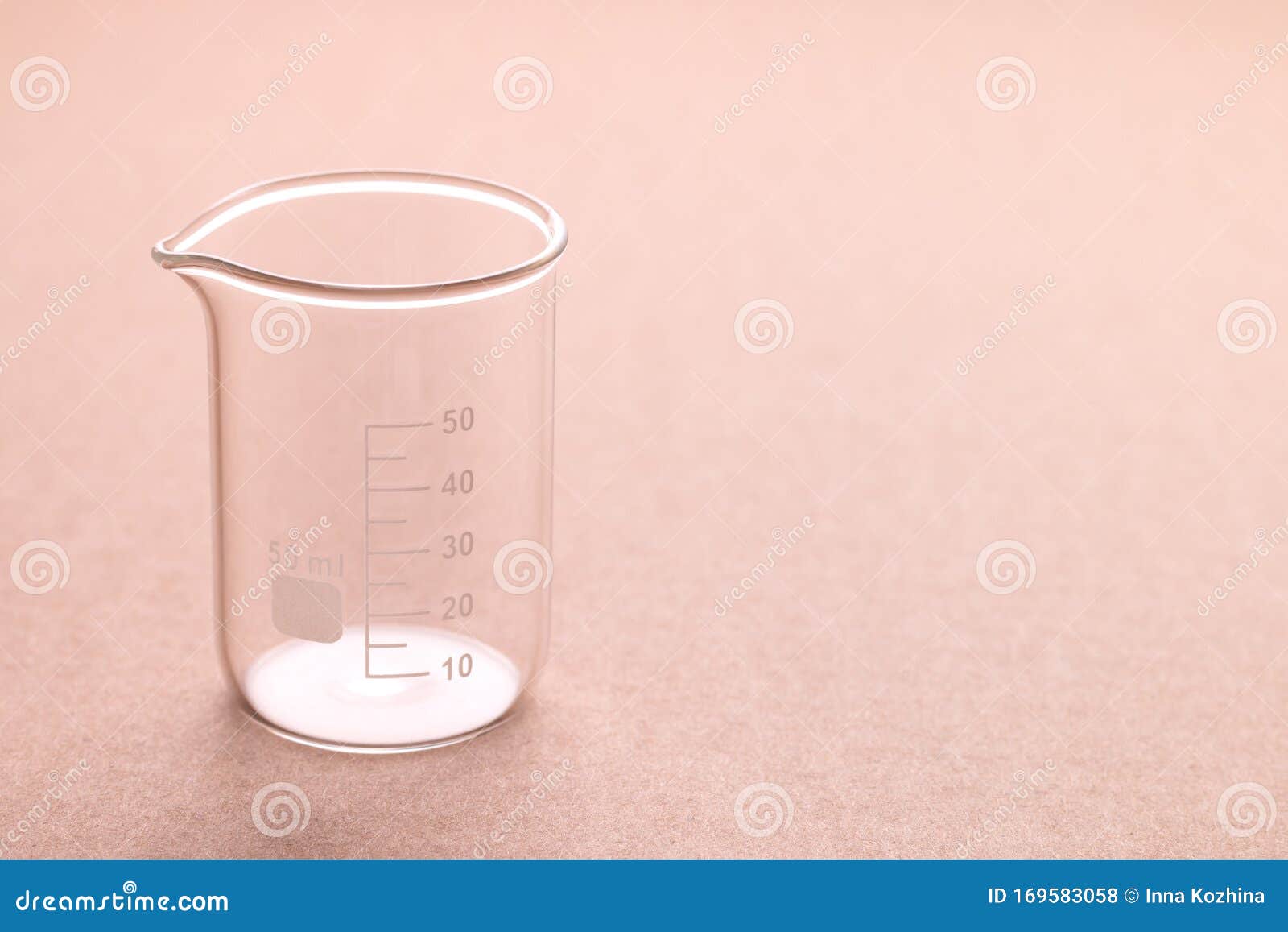 An Empty Glass 50 Ml Beaker Stock Photo - Image of blue, brown: 169583058