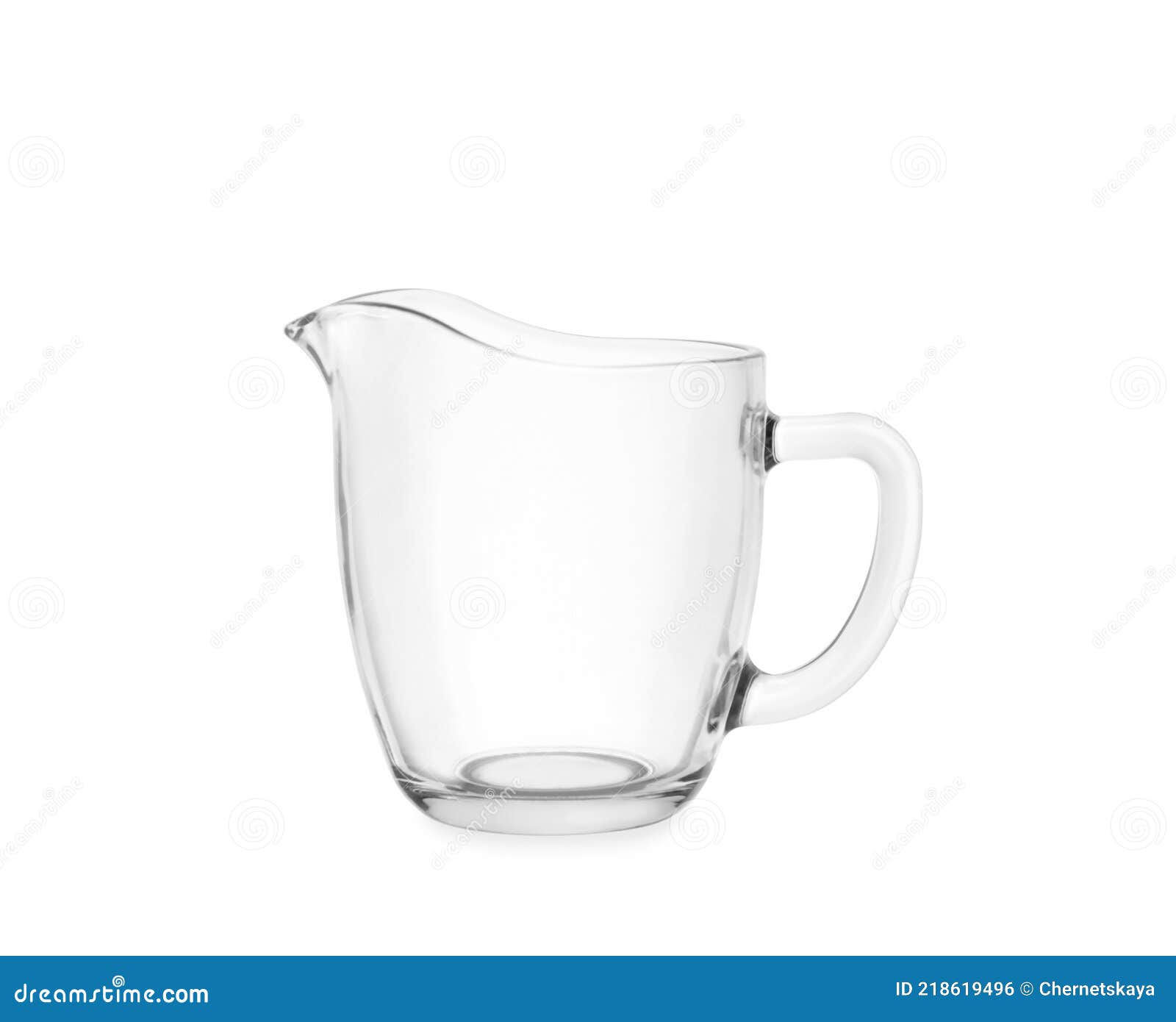 Empty Glass Pitcher with Handle Isolated on White Stock Photo - Image ...