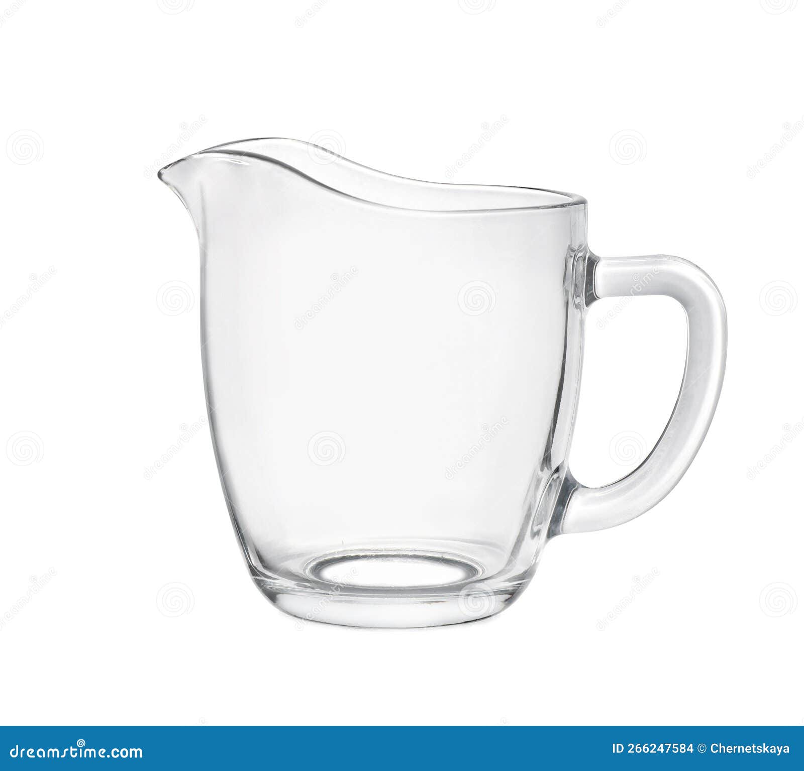 Empty Glass Pitcher with Handle Isolated on White Stock Photo - Image ...