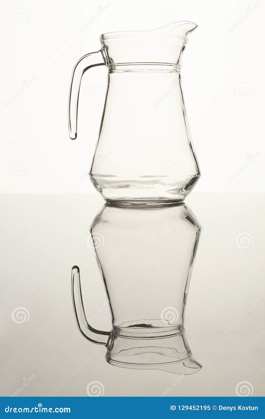 Empty Glass Pitcher on White. Stock Image - Image of freshness, bowl ...