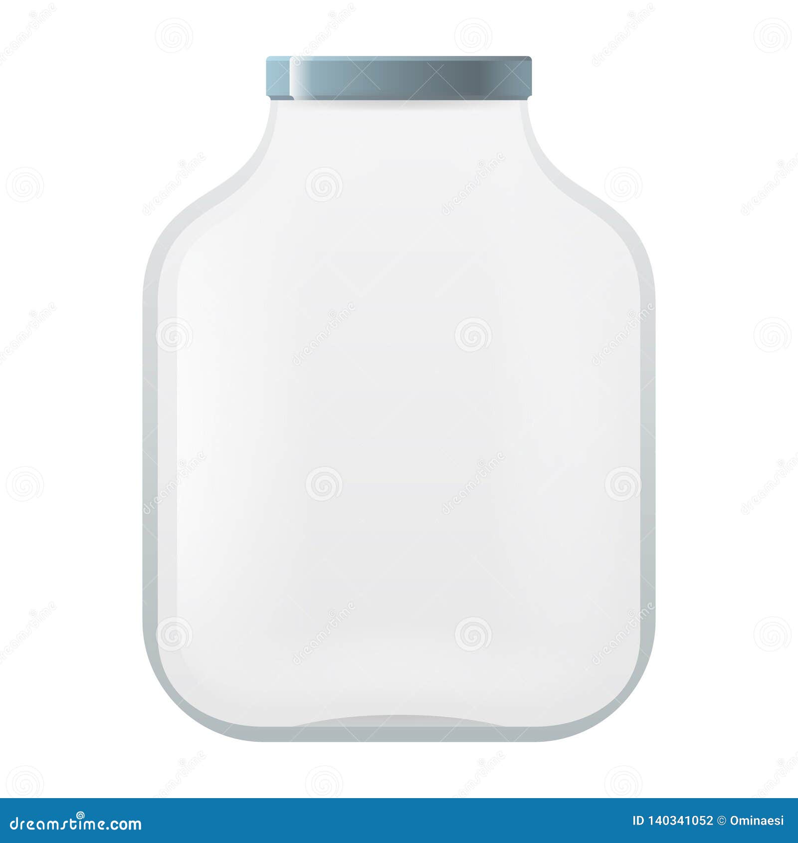 Empty Glass Pot Jar Isolated Mockup Icon 3d Realistic Design Vector ...