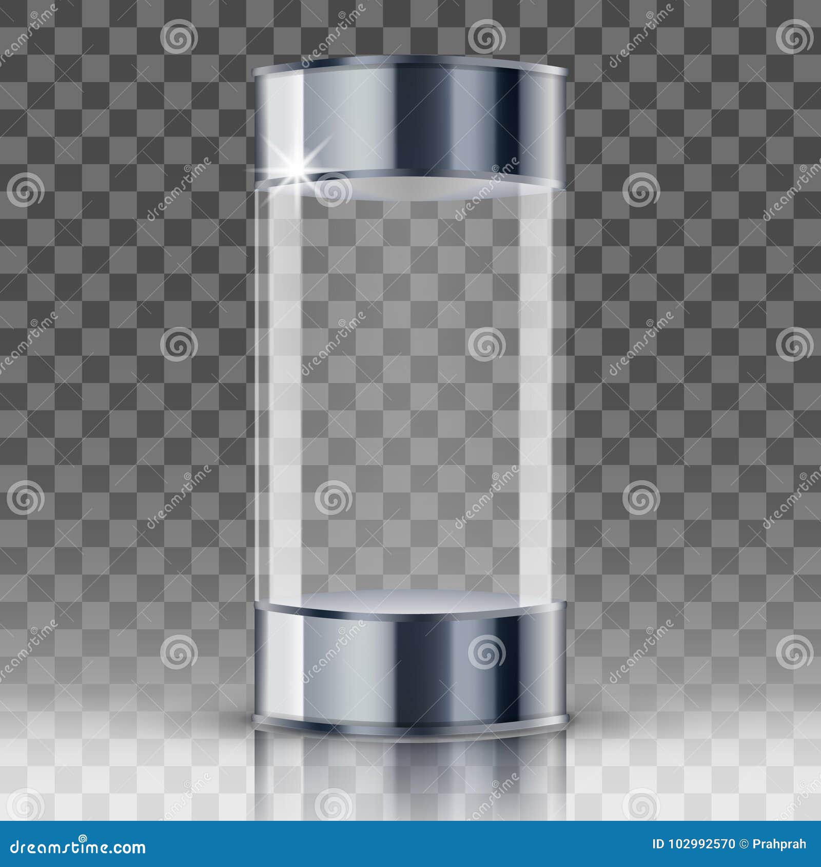 Empty Glass Capsule Showcase Stock Illustration - Illustration of round ...