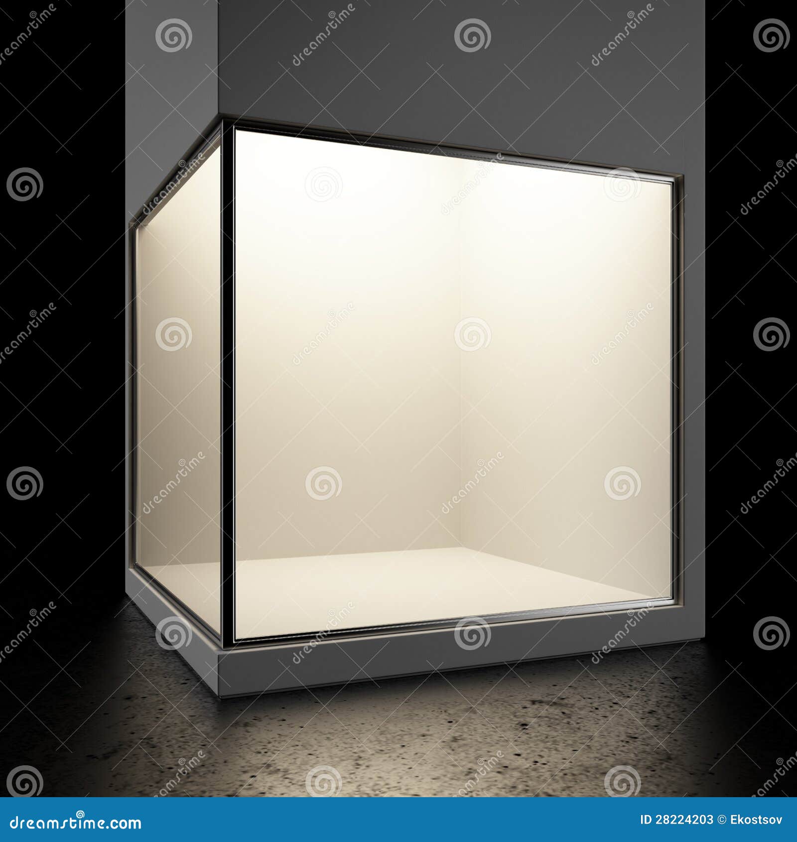 Empty glass showcase stock illustration. Illustration of place - 28224203