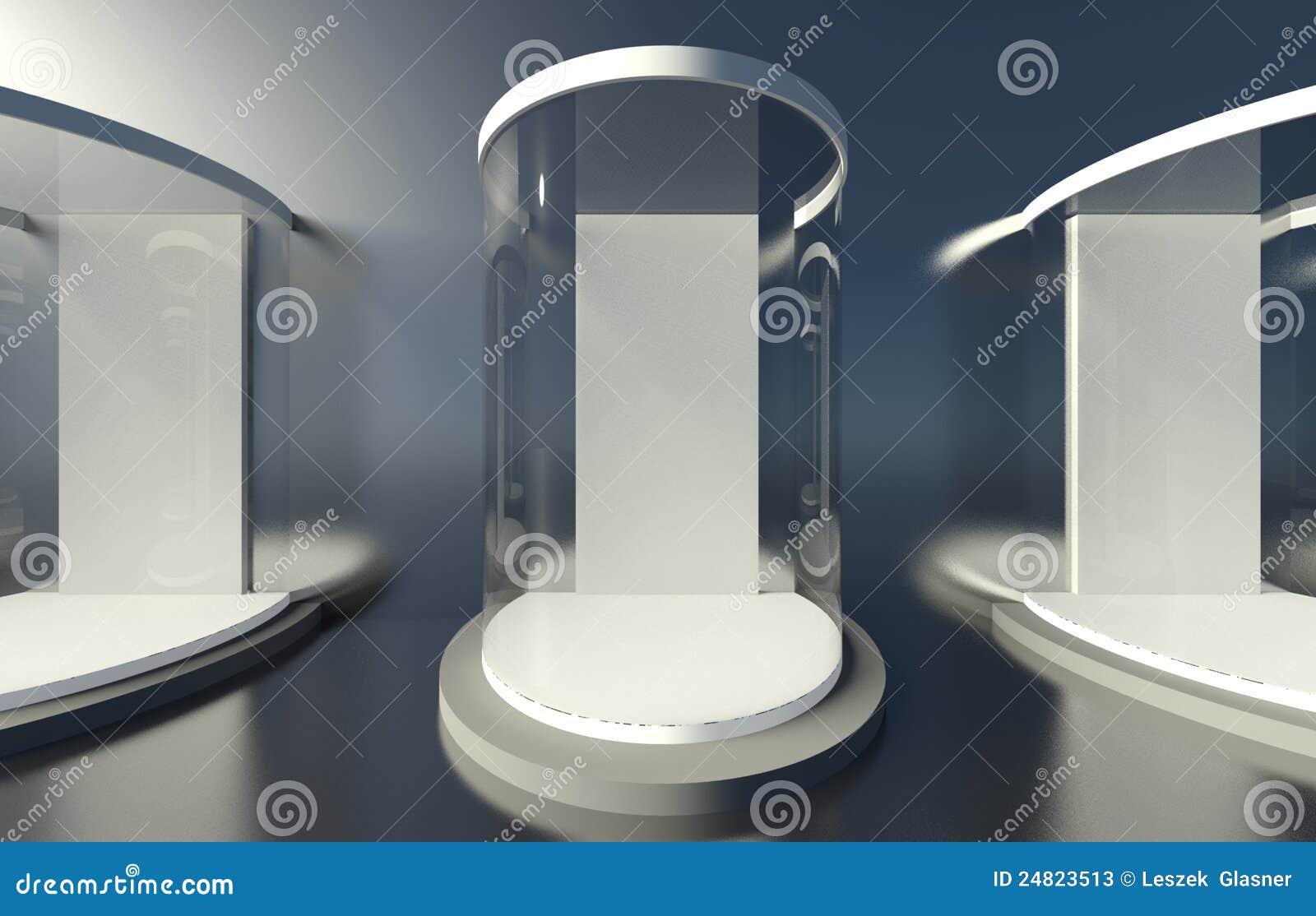 3d Glass Showcase And Niche With Spotlights Royalty-Free Stock Image ...