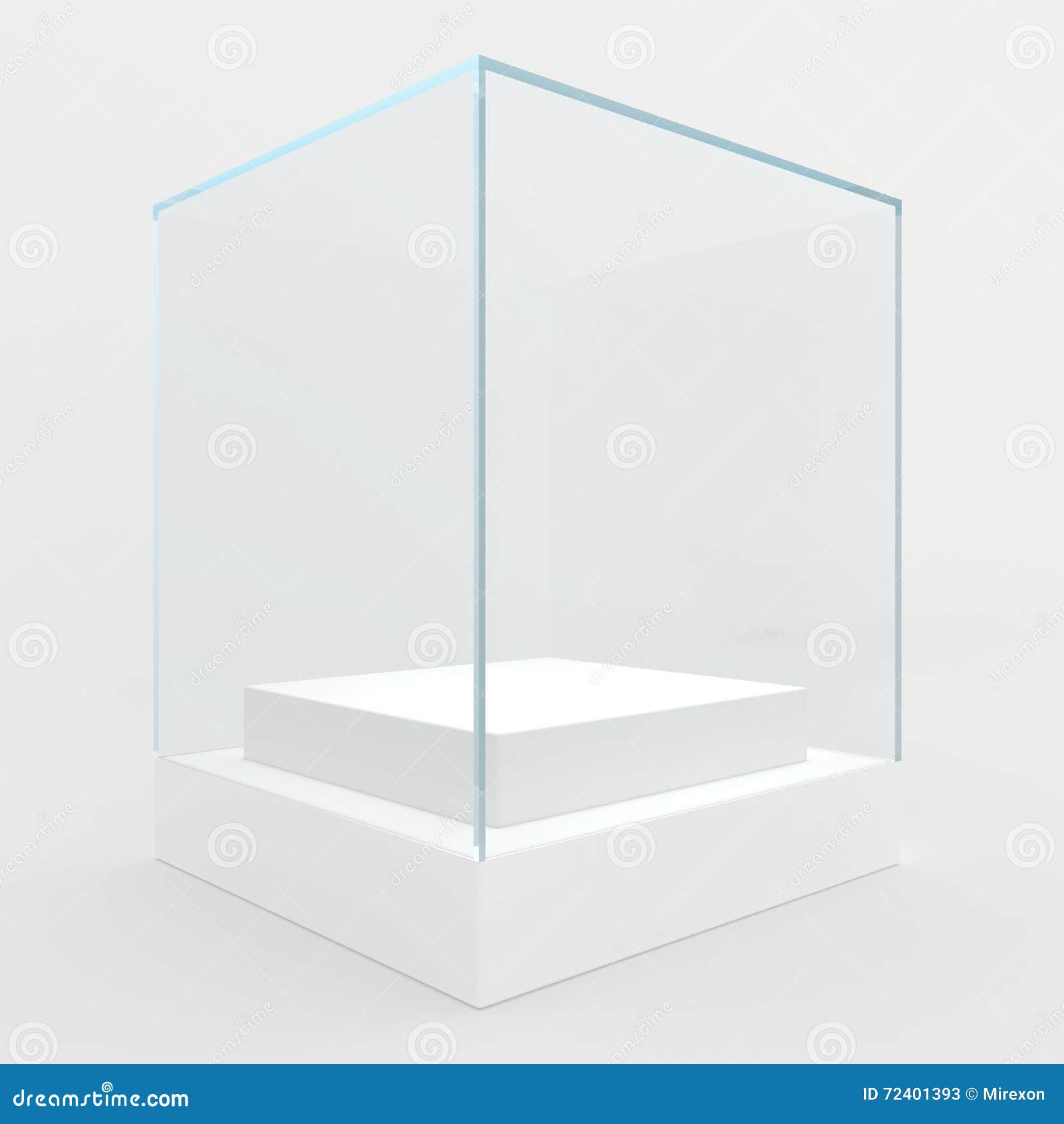 Empty Glass Showcase for Exhibit. Gray Background Stock Illustration ...