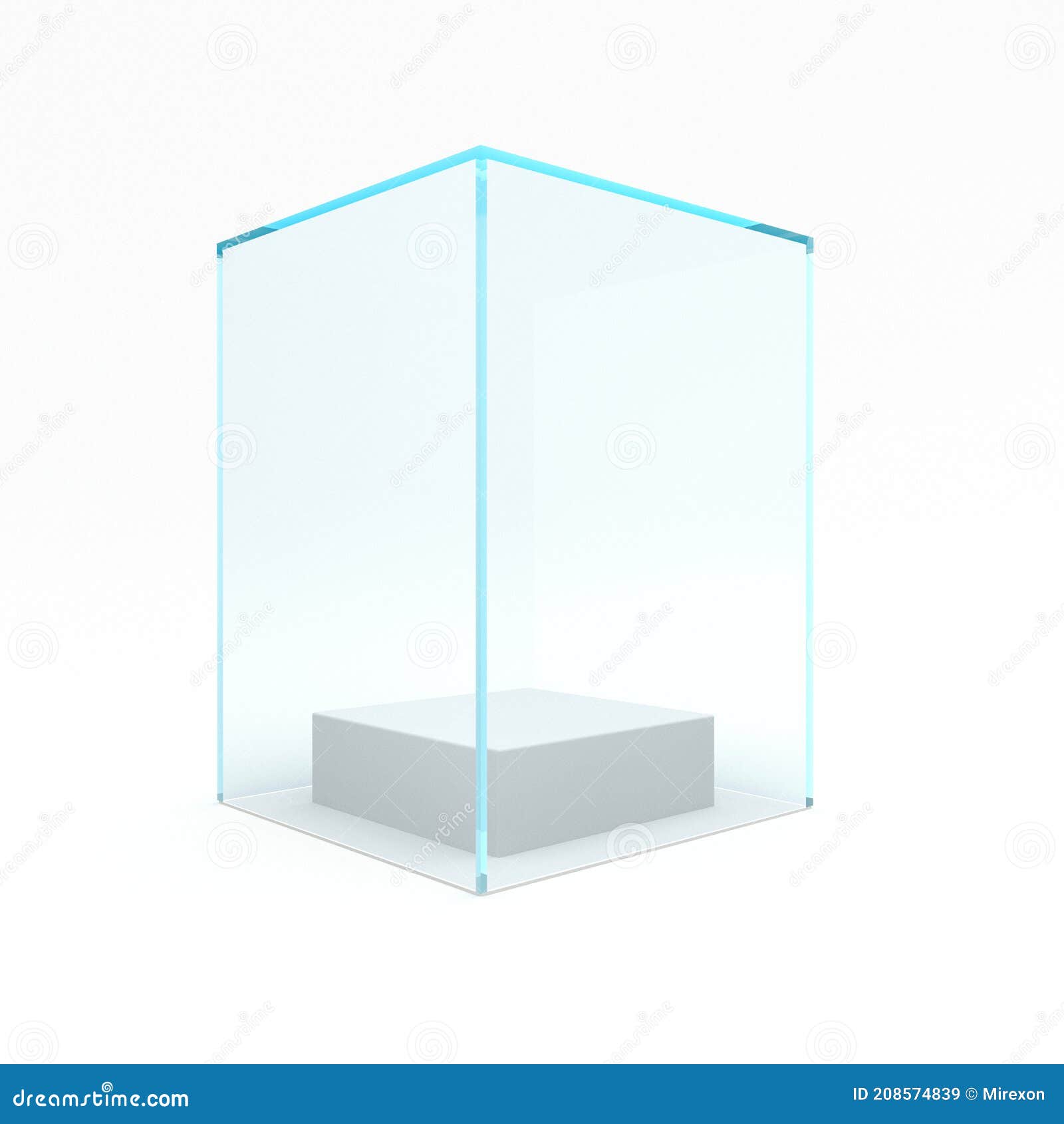Empty Glass Showcase for Exhibit Presentation. 3d Rendering Stock ...