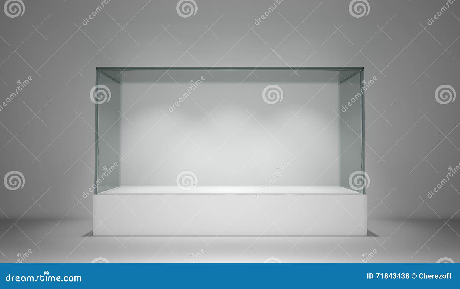 Empty Glass Showcase, Exhibition Copy Space Stock Illustration ...