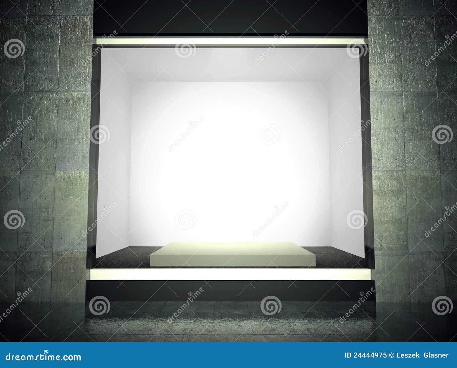 3d Glass Showcase And Niche With Spotlights Stock Photography ...