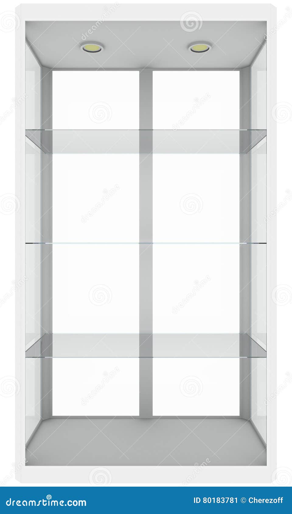 Empty Glass Showcase. Isolated on White Stock Image - Image of business ...