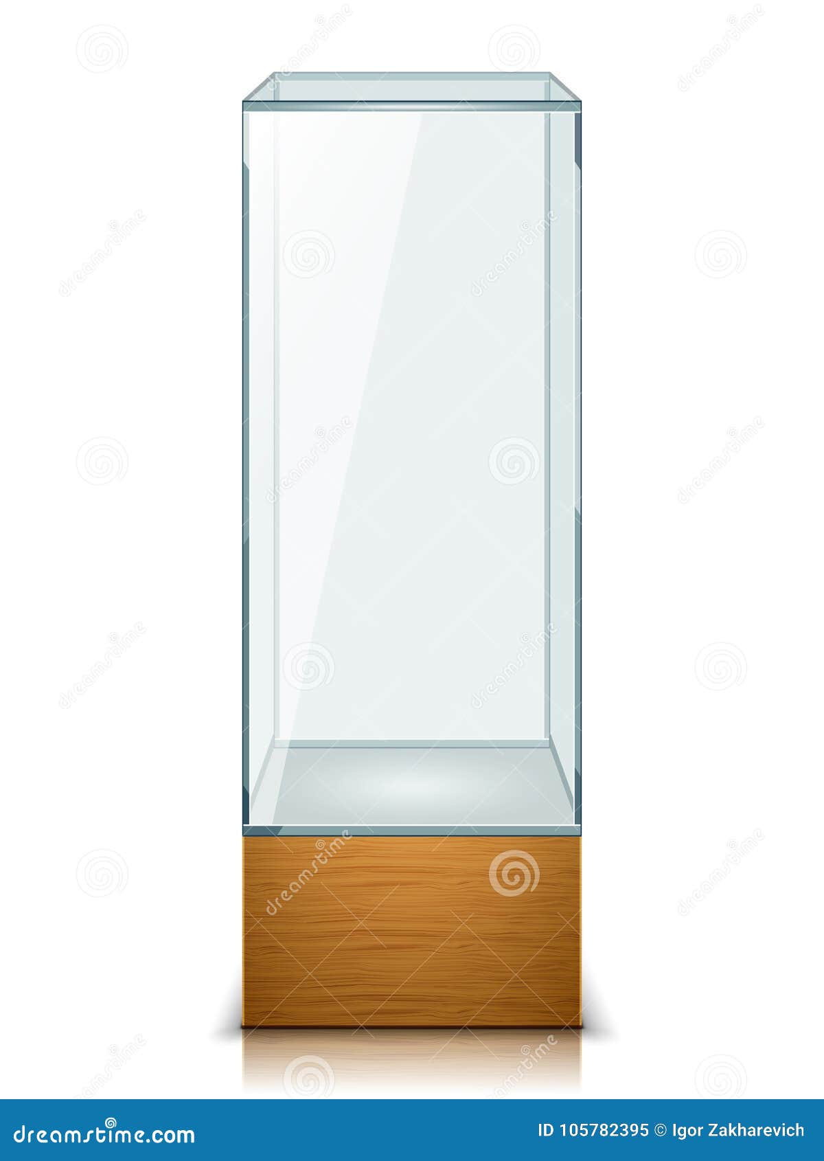 Empty Glass Showcase. Vector Illustration Stock Illustration ...