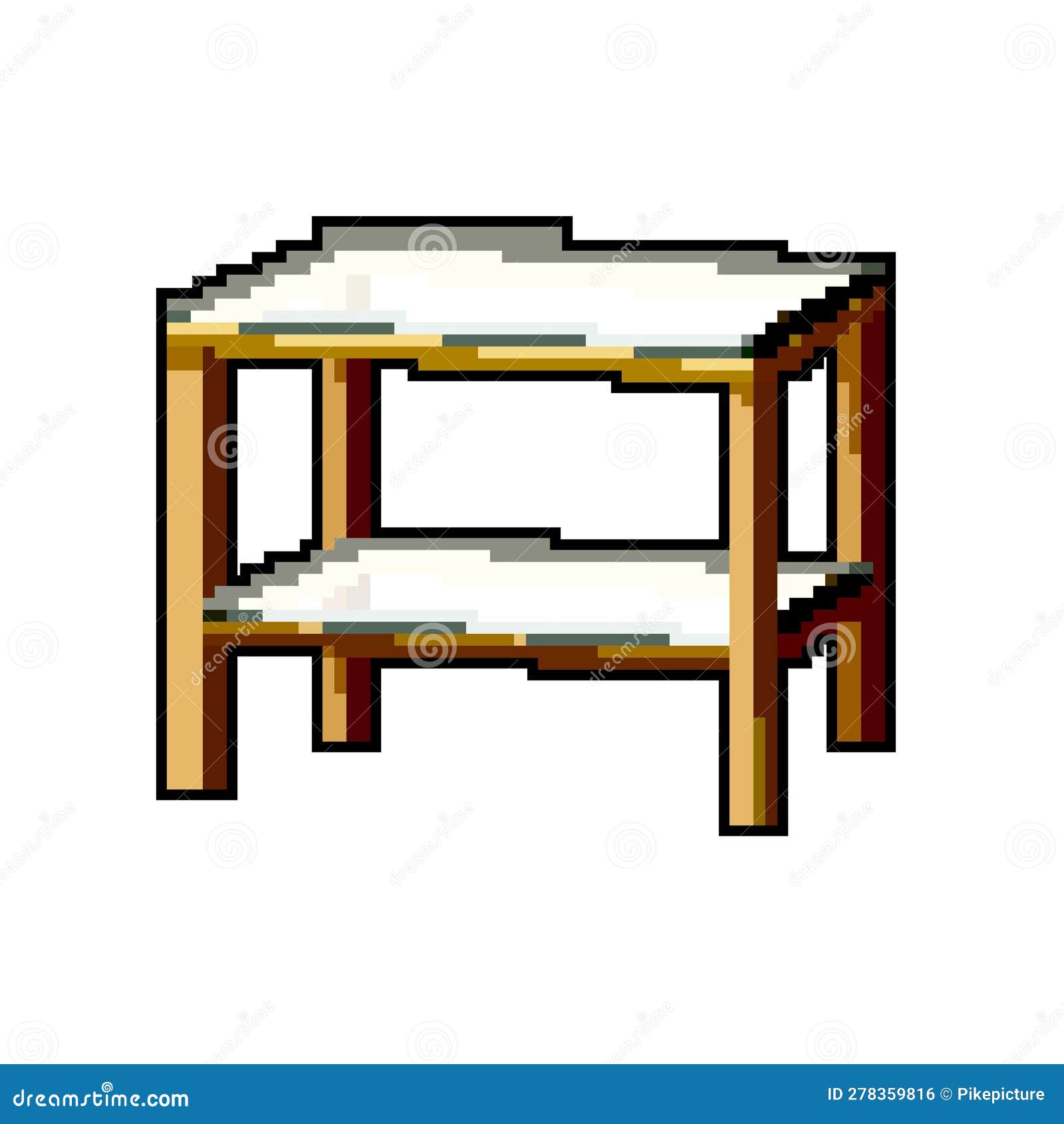 Empty Glass Table Game Pixel Art Vector Illustration Stock Vector ...