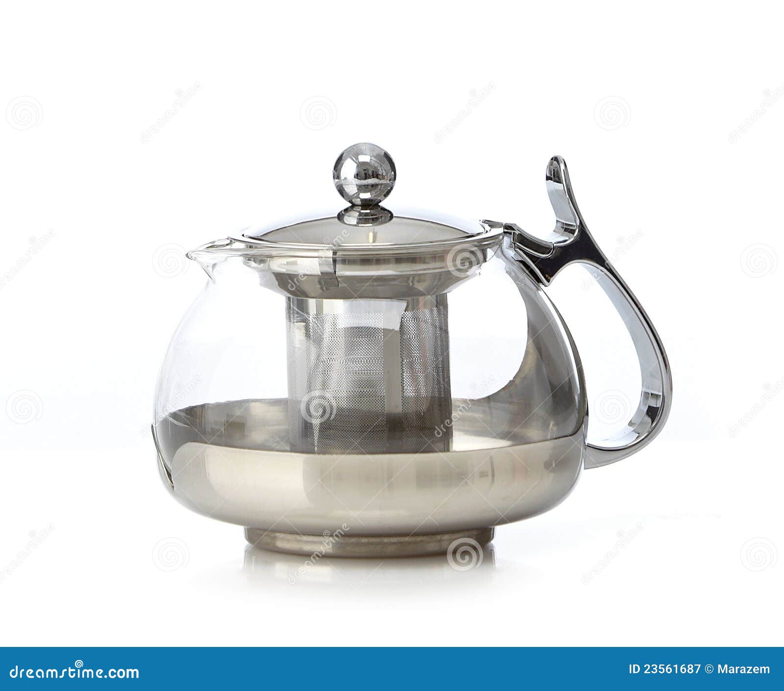 Empty glass teapot stock image. Image of drink, metal - 23561687