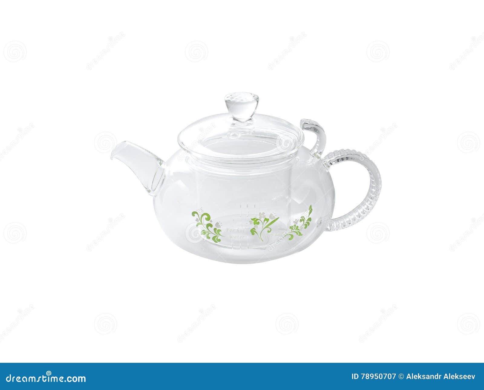 Empty Glass Teapot Isolated on White Background Stock Image - Image of ...