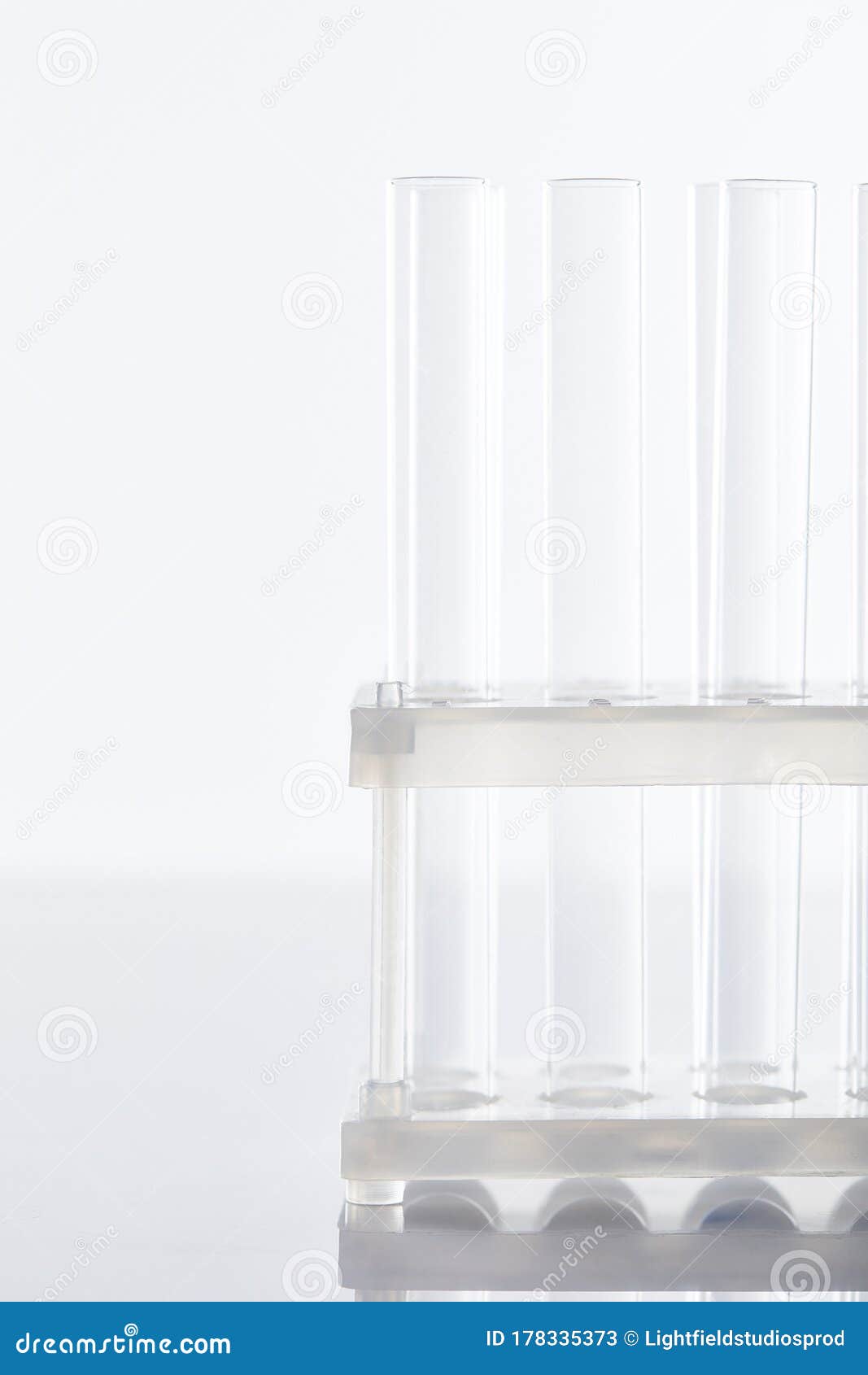 Empty Glass Test Tubes Isolated on Stock Image - Image of research ...