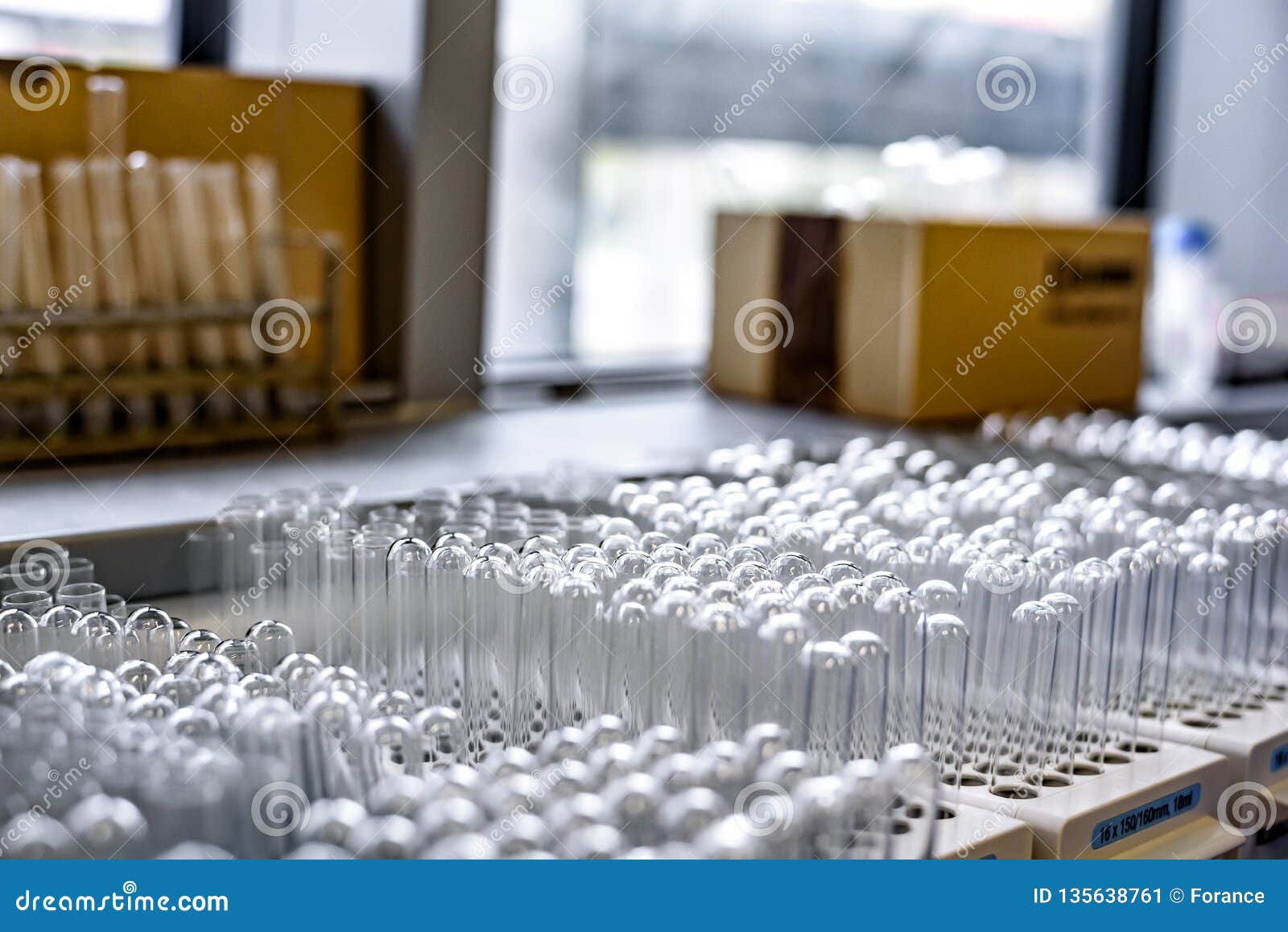 Empty Glass Test Tubes in the Stand Stock Image - Image of chemistry ...