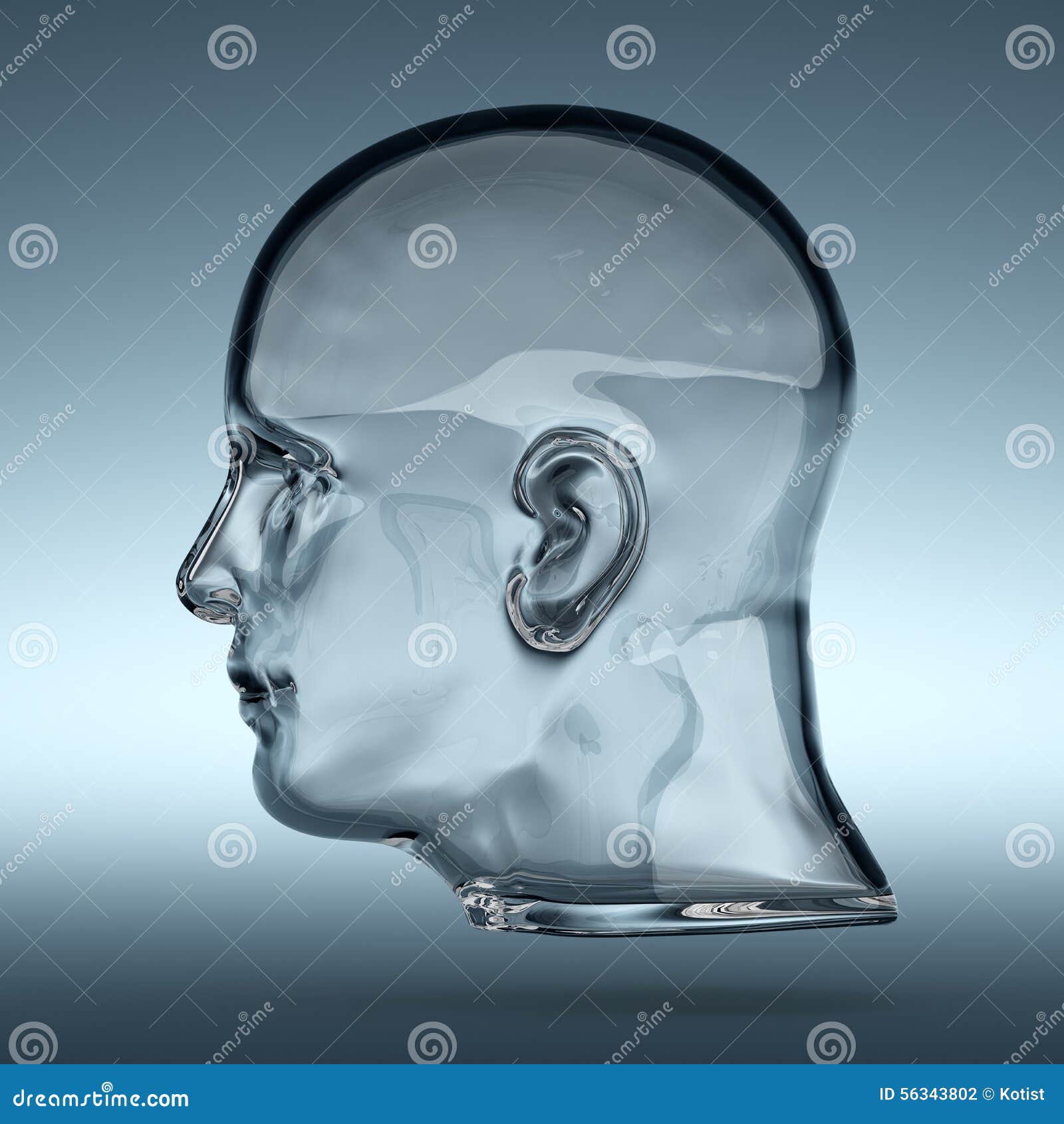 Empty Glass Transparent Human Head Stock Illustration - Illustration of ...