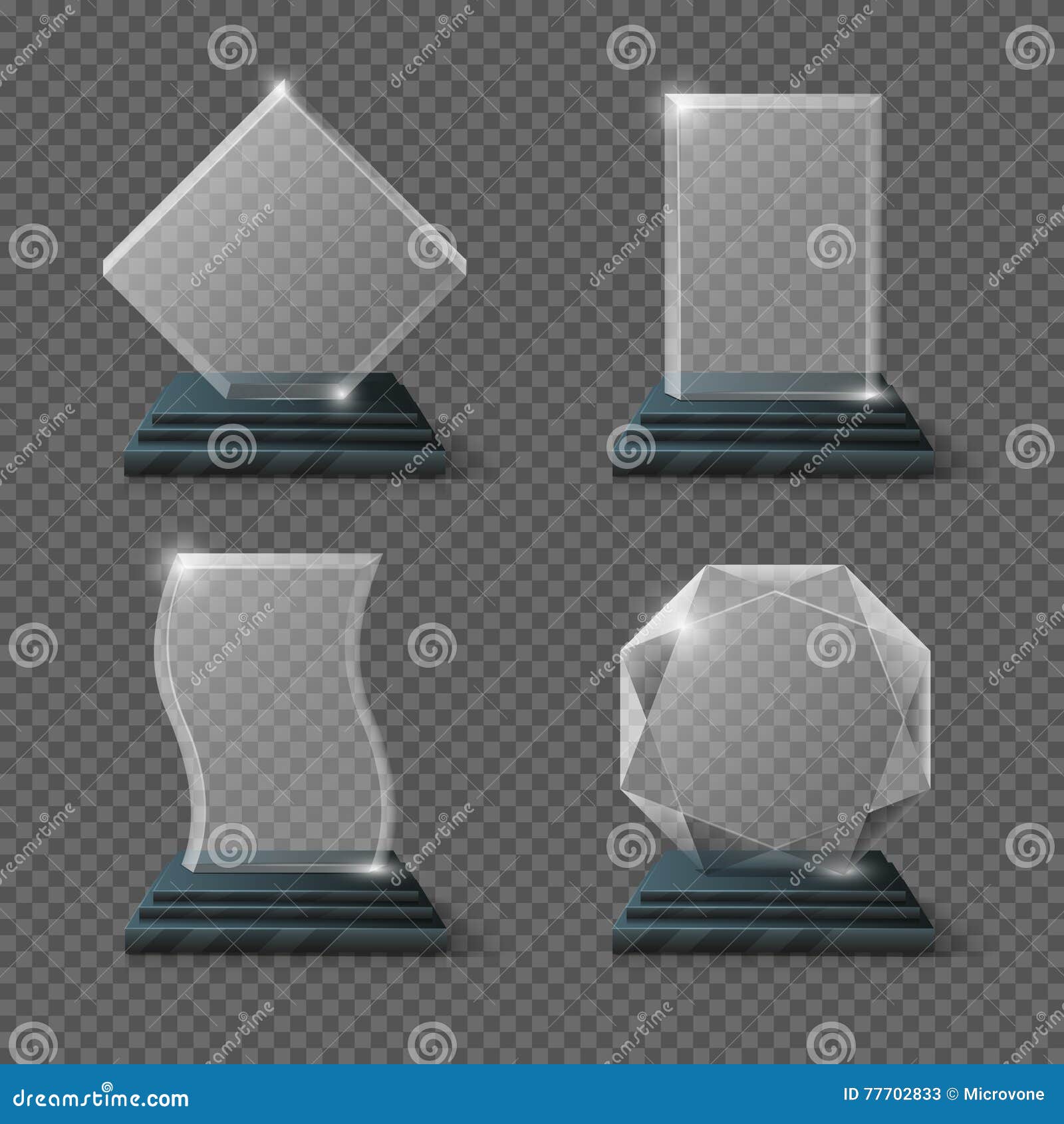 Glass Trophy Award. Vector Illustration Isolated On Transparent ...