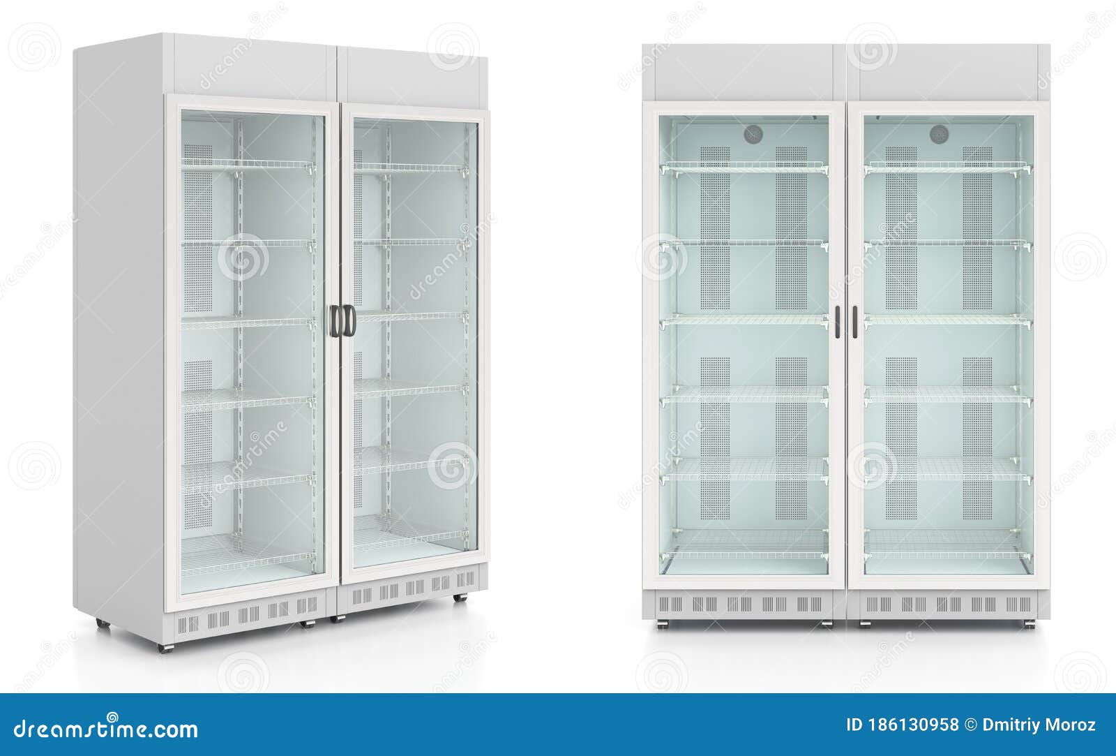 Empty display refrigerator stock illustration. Illustration of mockup ...
