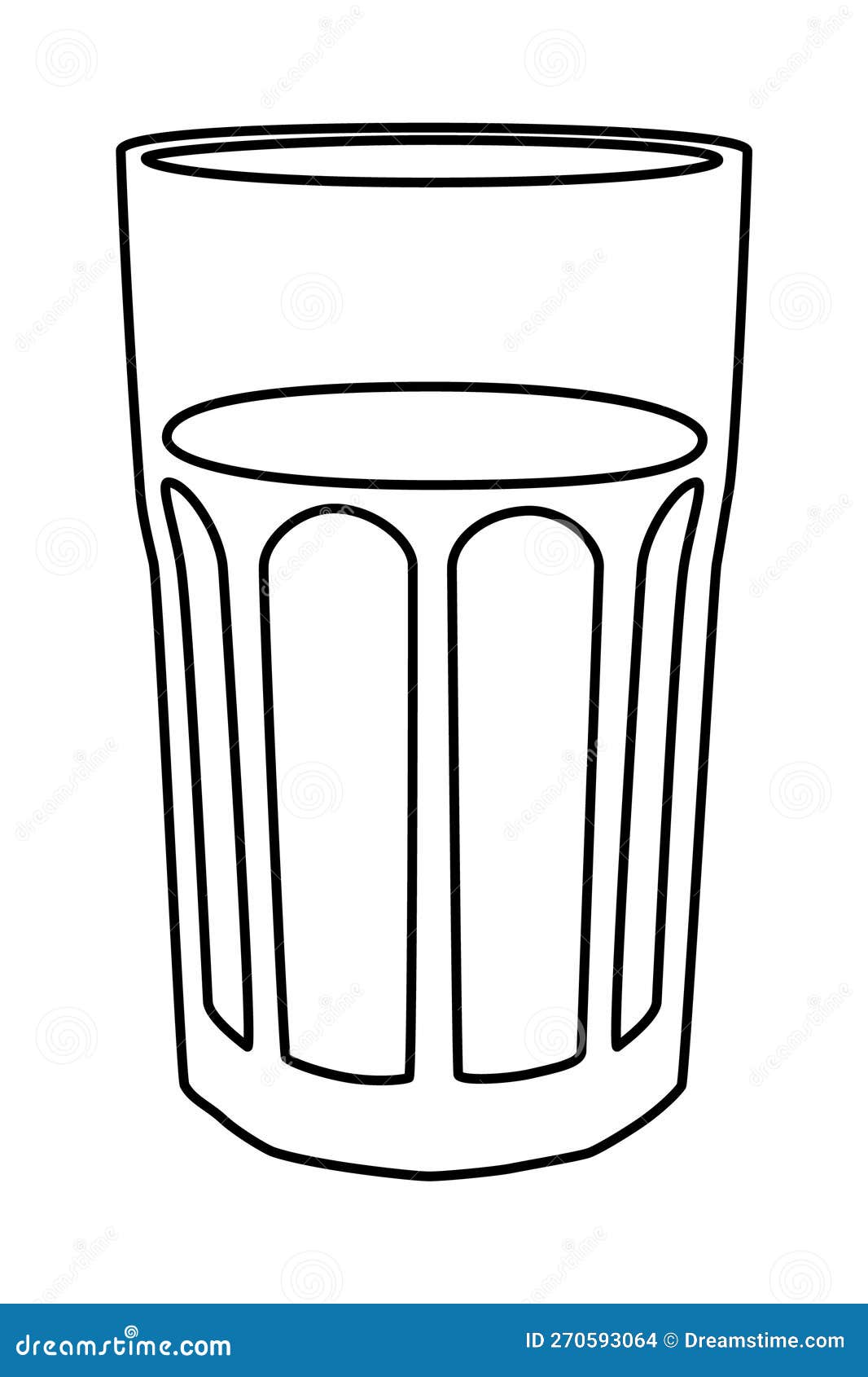Empty Glass for Water or Beer Hand Drawn with Thin Line Stock ...