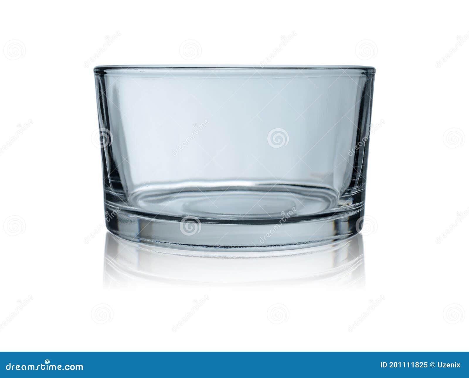Empty Glass with a Wide Shape, on a White Background with a Reflection ...