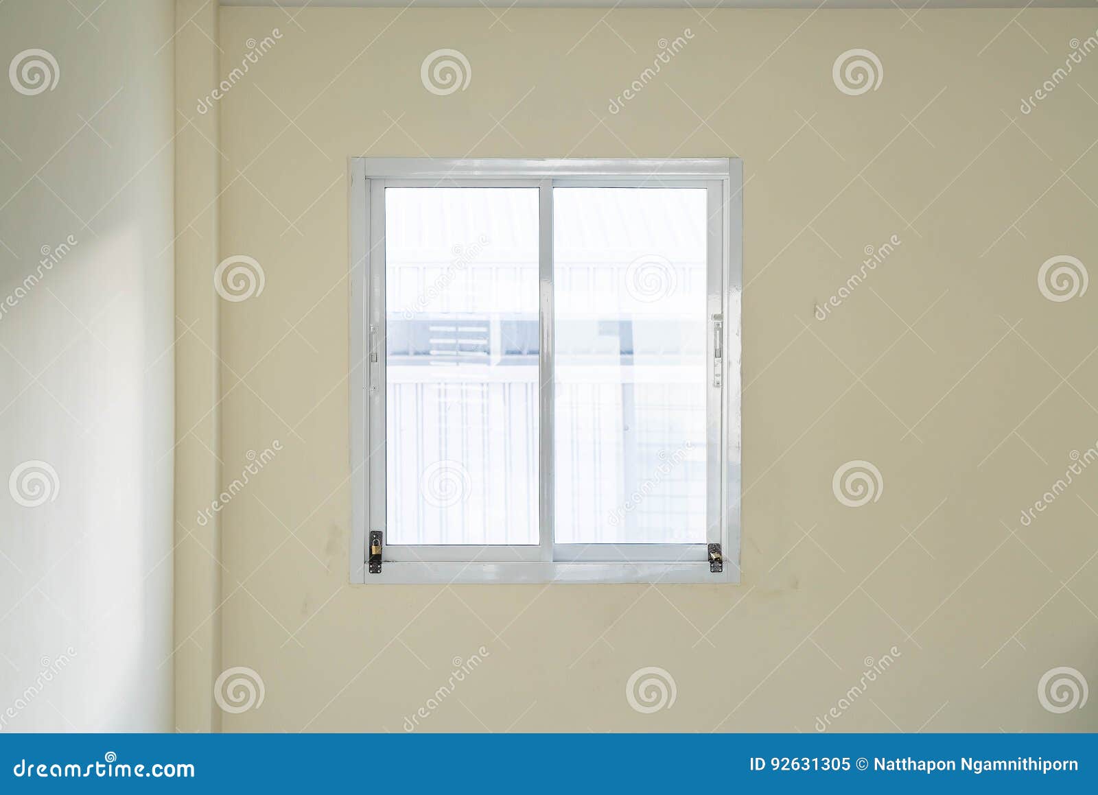 Empty Glass Window in Living Room Stock Image - Image of empty ...