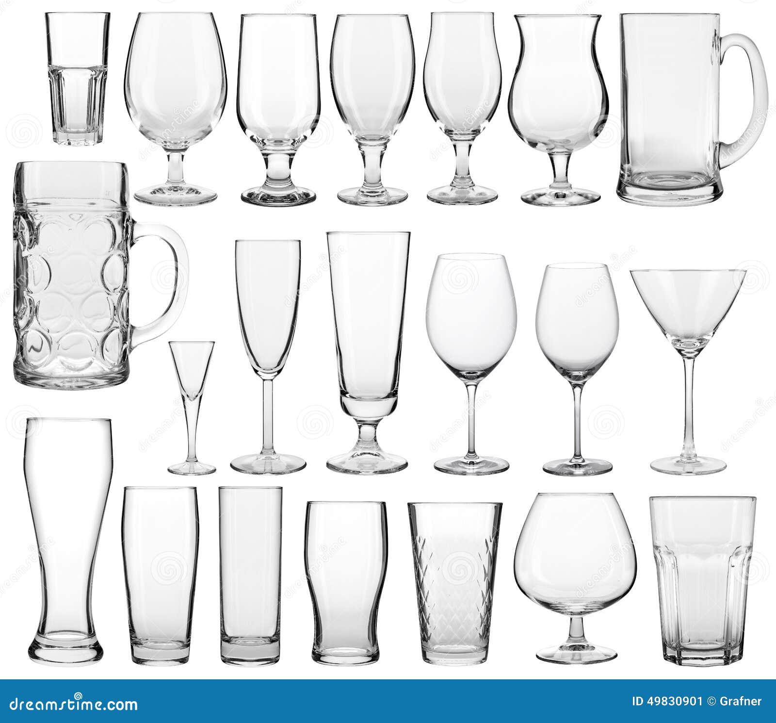 Empty glassware collection stock image. Image of restaurant - 49830901