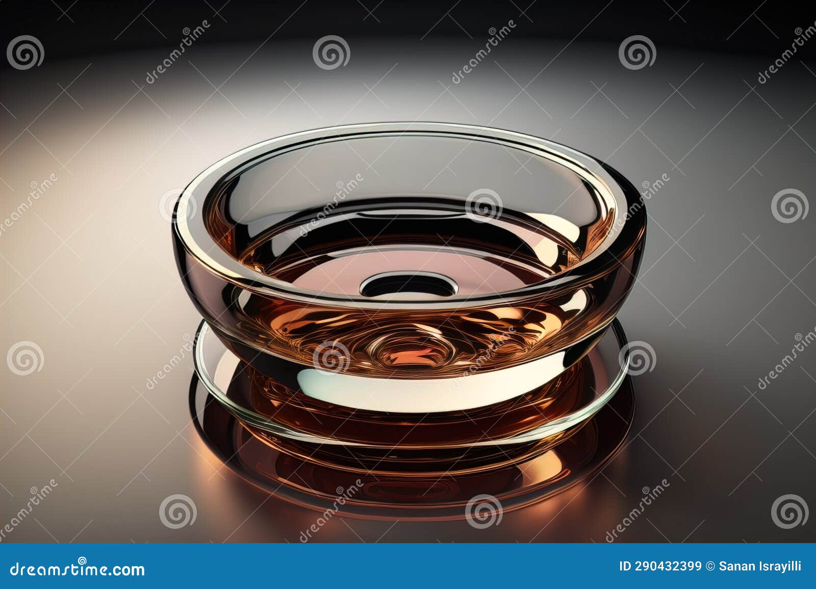 Empty Glossy Transparent Ashtray on a Dark Background. Ai Generative ...