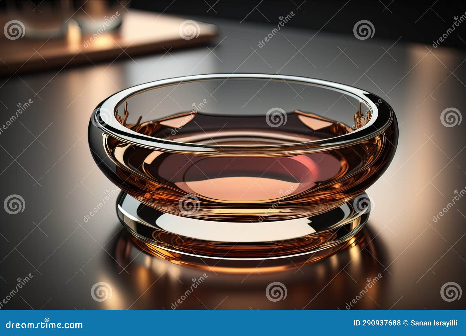 Empty Glossy Transparent Ashtray on a Dark Background. Ai Generative ...