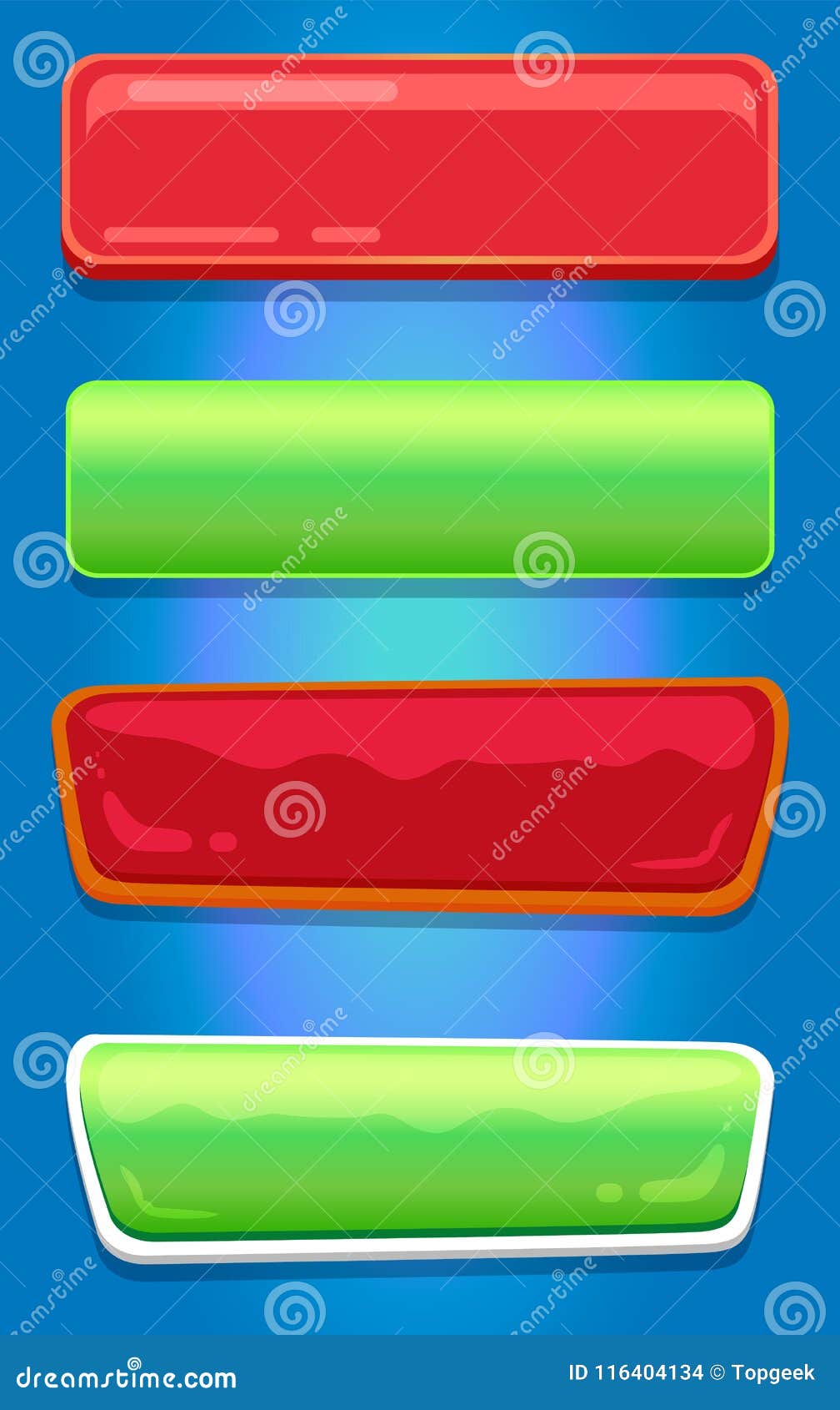 Empty Glossy Web Buttons with Place for Text Set Stock Vector - Illustration of navigation ...