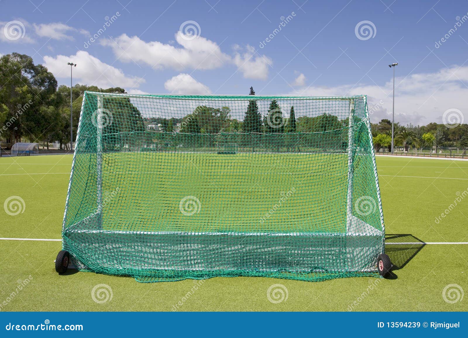 Empty goal back view stock image. Image of landscape - 13594239