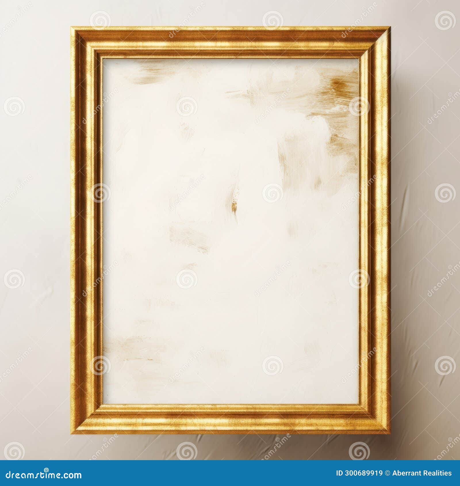 An Empty Gold Frame Hanging on a Wall Stock Illustration - Illustration ...