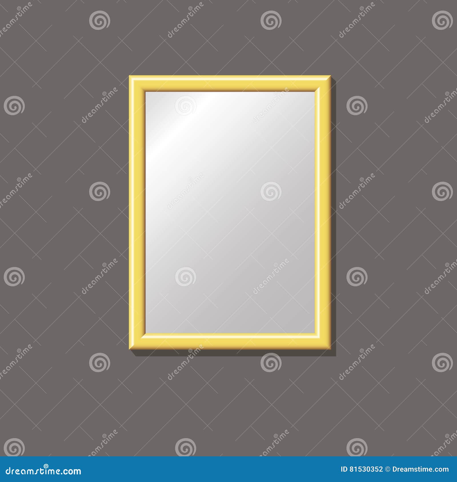 Empty Gold Frame on the Wall Stock Vector - Illustration of editable ...