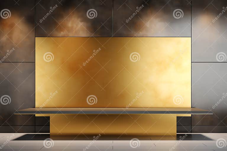 Empty Gold Office Wall for Logo Stock Illustration - Illustration of ...